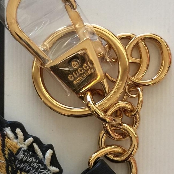 Gucci | Accessories | Gucci Tiger Keychain Embroidered Tiger Head ...
